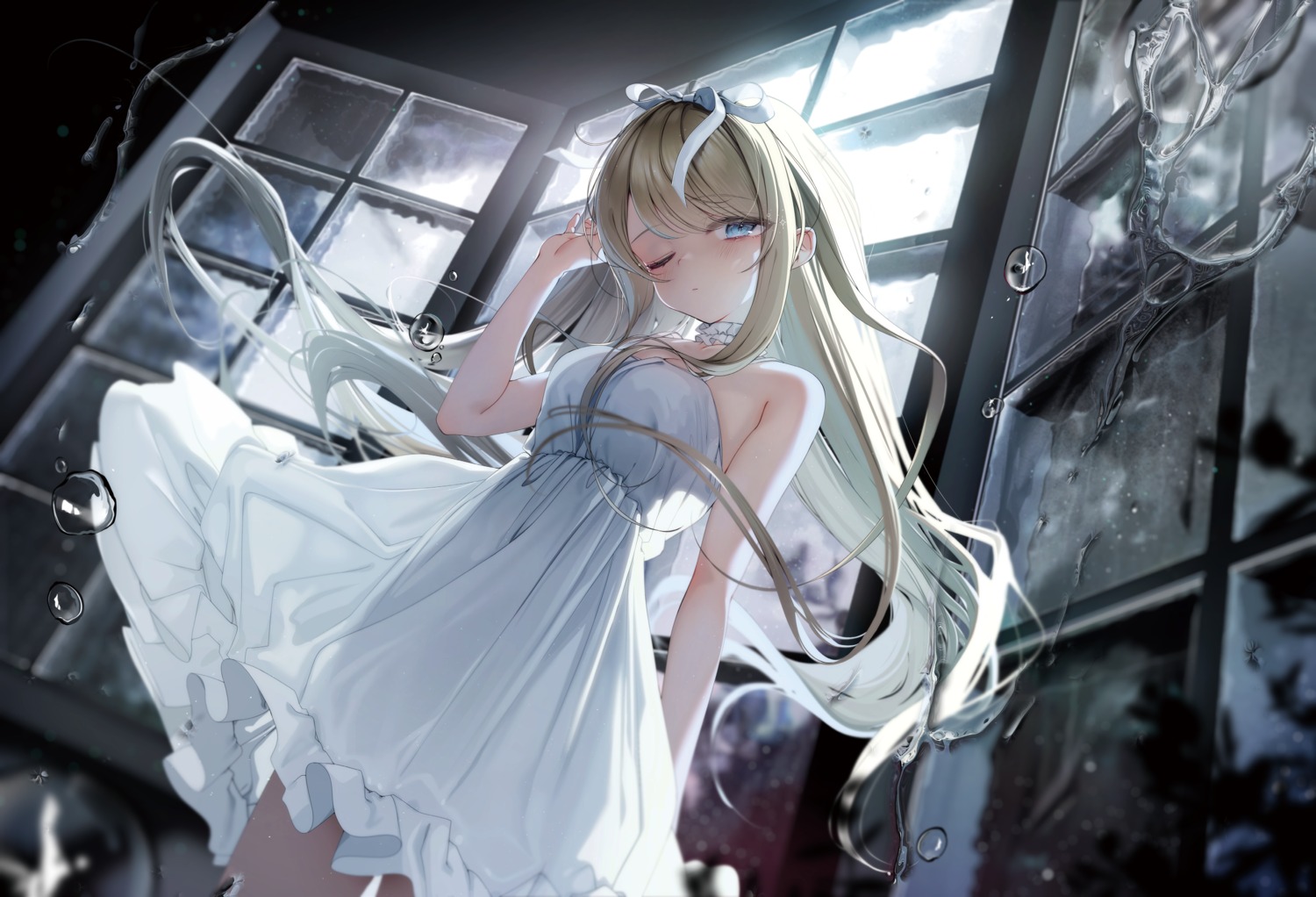 yunmi emori miku project emu alice dress see through skirt lift summer dress | #1229181 | yande.re
